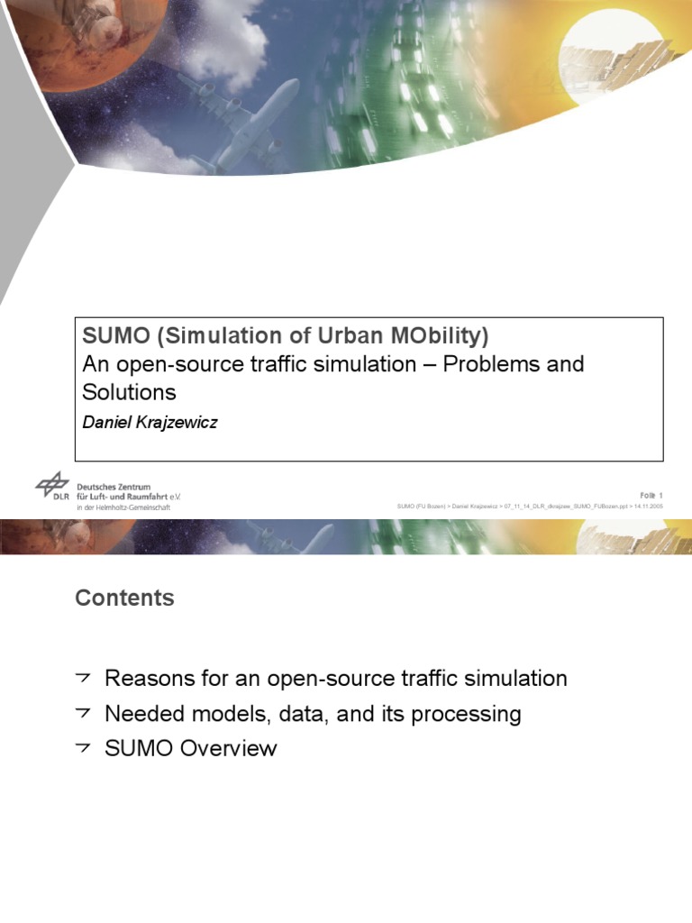 SUMO Presentation | Download Free PDF | Traffic | Simulation