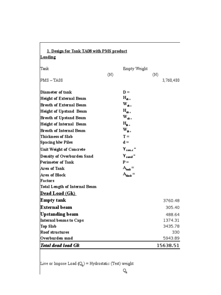 Pile Foundation Calculation For Tank | PDF