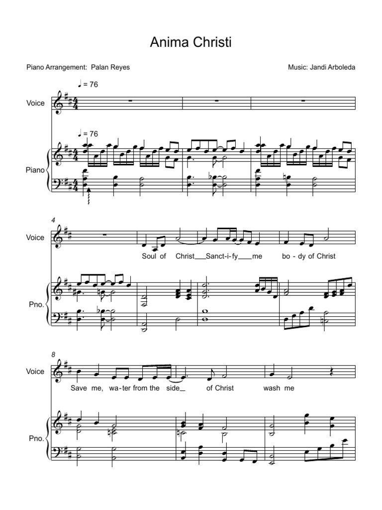 Anima Christi Sheet Music Leadpiano | PDF