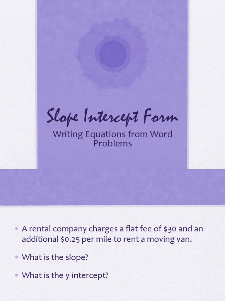 Slope Intercept Practice - Word Problems | PDF | Fee | Demand For Money
