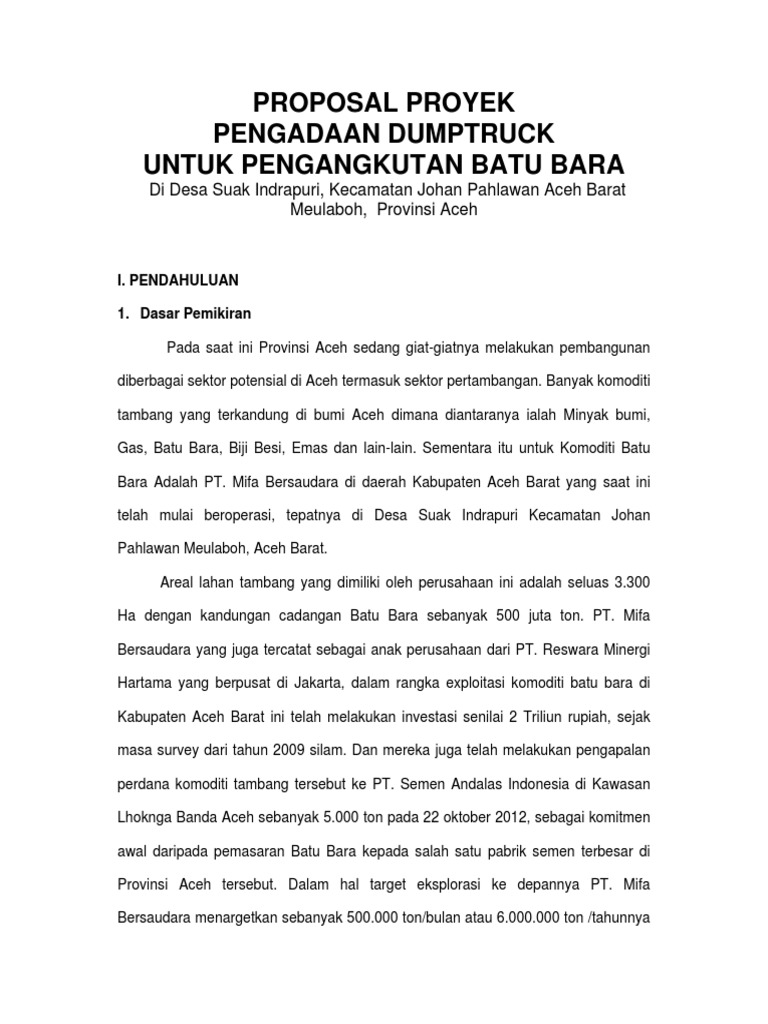 Contoh Proposal Proyek | PDF