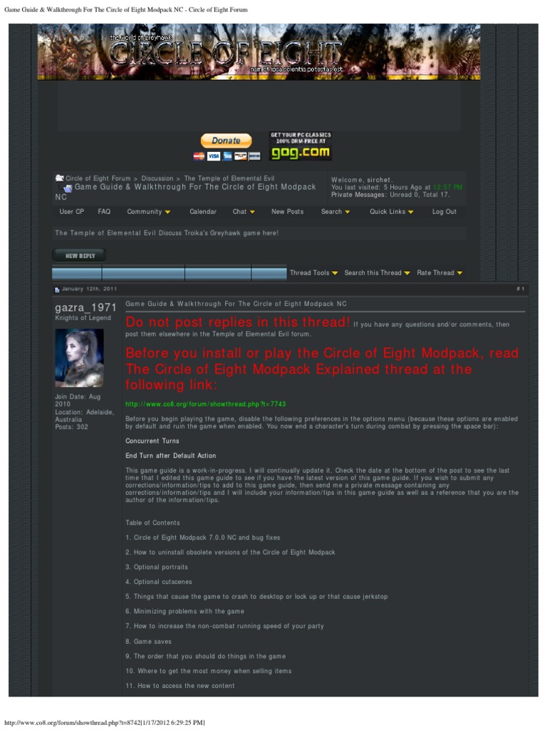 ToEE Game Guide - Circle of 8 Walkthrough | PDF | Shield | Usb Flash Drive