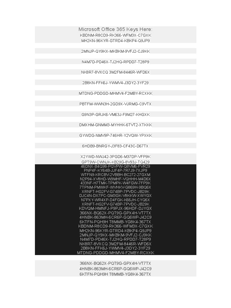 Microsoft Office 365 Keys Here | PDF | Microsoft Office | Microsoft ...