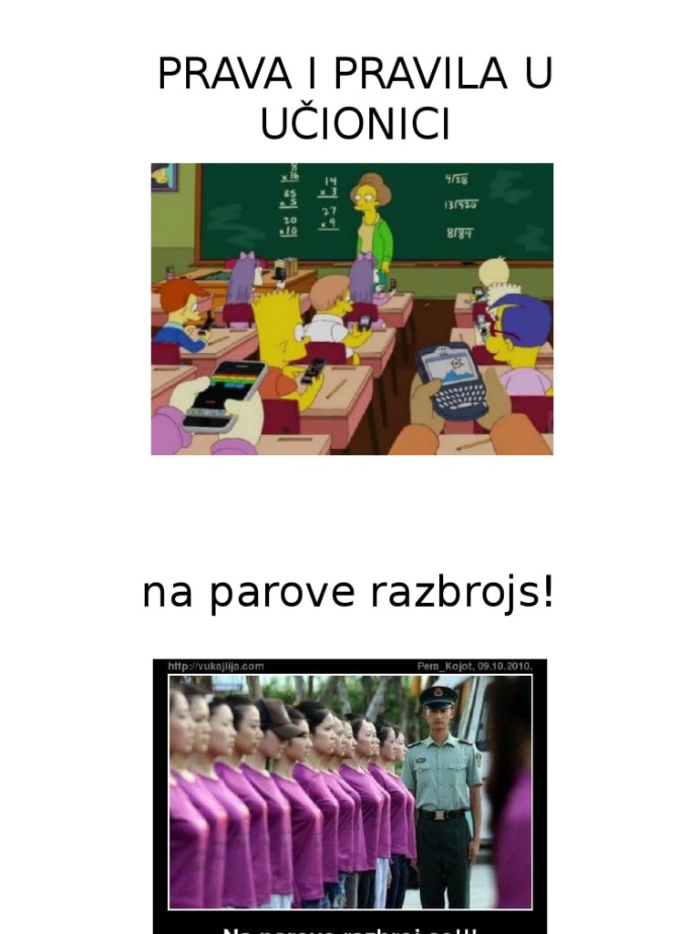 Prava I Pravila U Ucionici | PDF