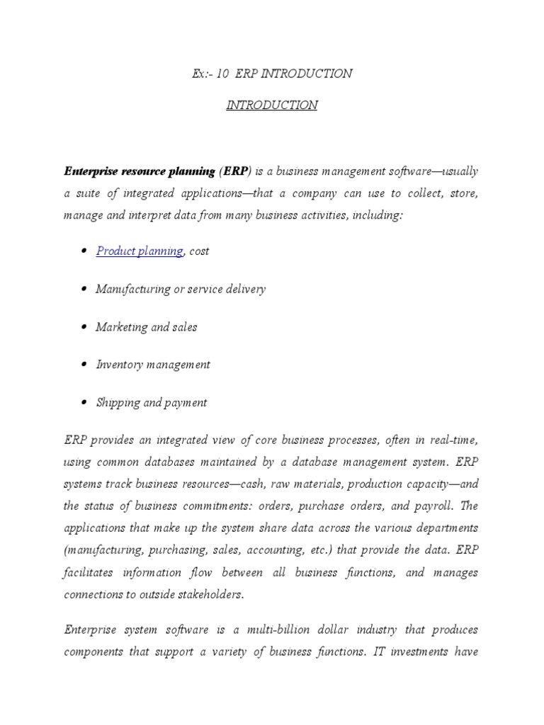 ERP2 | PDF | Enterprise Resource Planning | Supply Chain Management