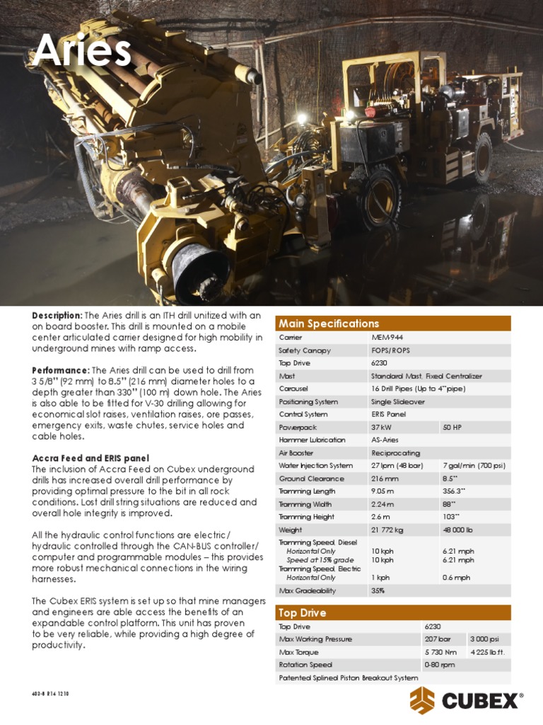 Drill Aries Cubex | PDF | Transmission (Mechanics) | Diesel Engine