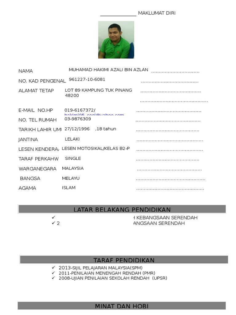 Js 01 Muhamad Hakimi Azali Bin Azlan | PDF