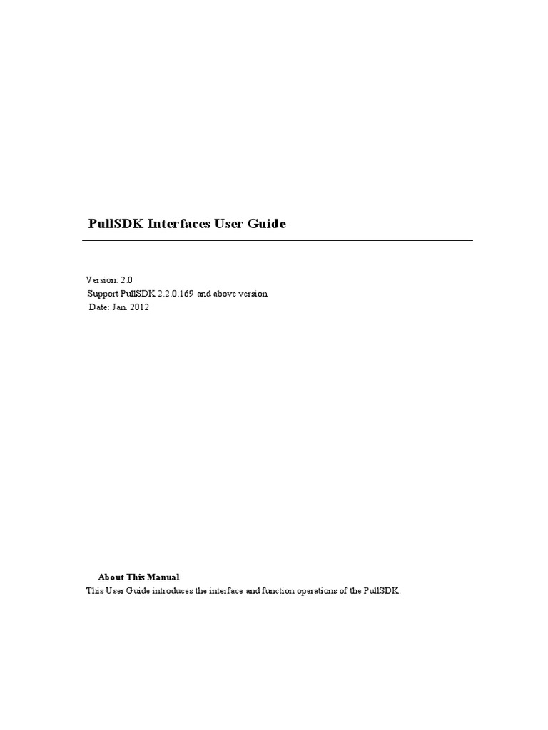 PullSDK User Guide-En V2.0-201201 | PDF | Ip Address | Computer Network