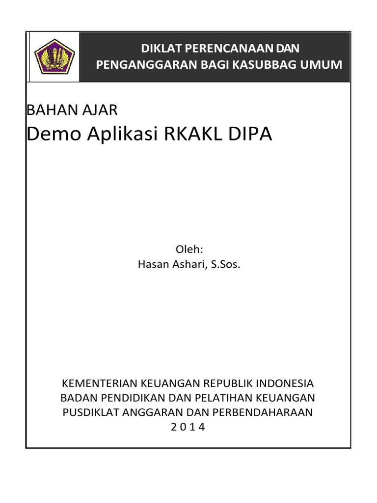 Demo Aplikasi Rkakl Dipa | PDF