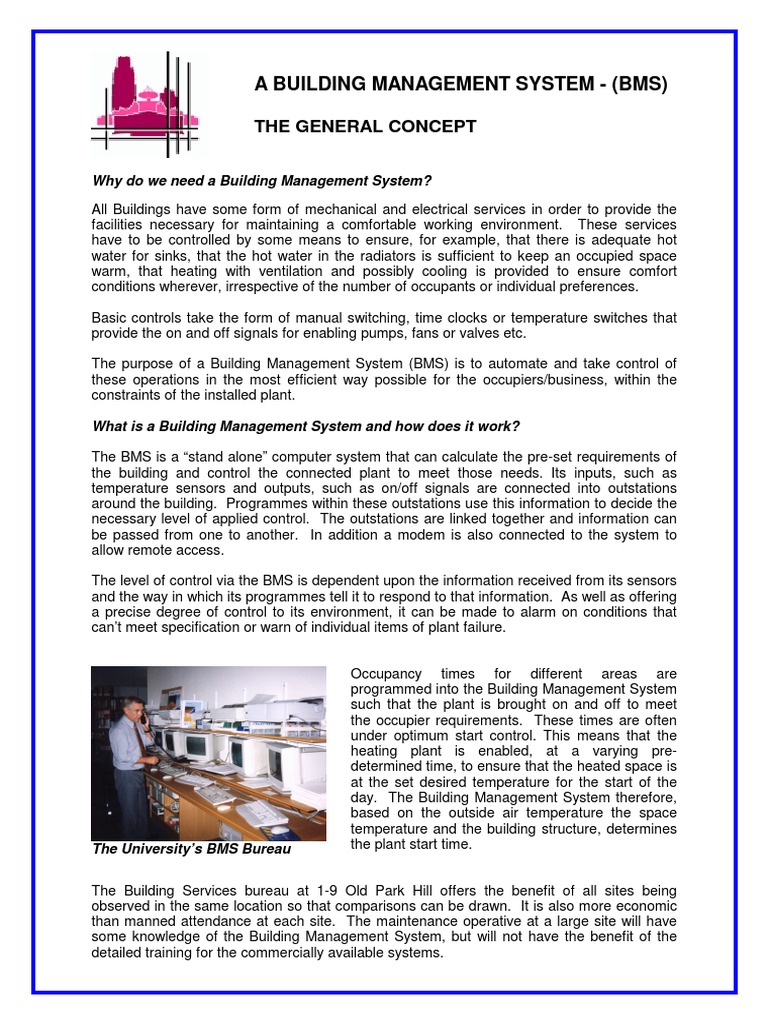 A Building Management System - (BMS) : The General Concept | PDF ...