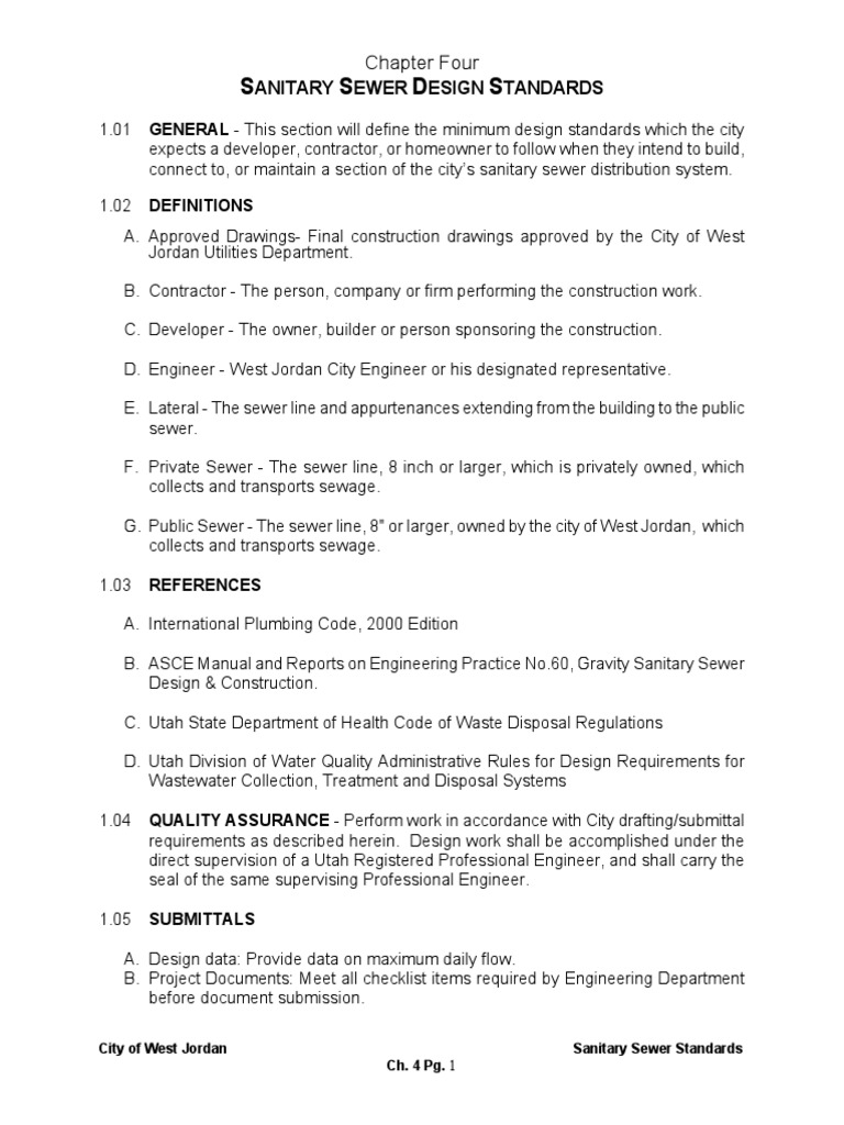 Sanitary Sewer Design 1 | PDF