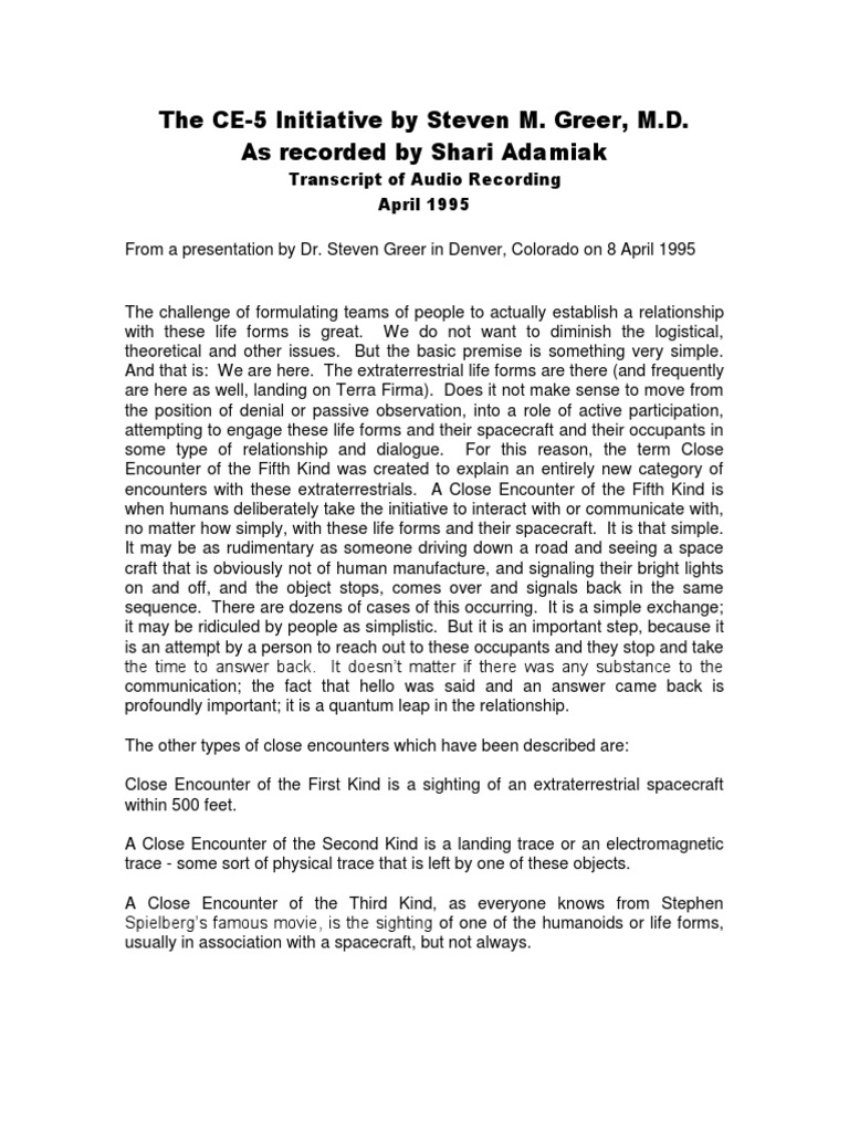 CE-5 Contact Protocol Explained | PDF | Consciousness | Unidentified ...