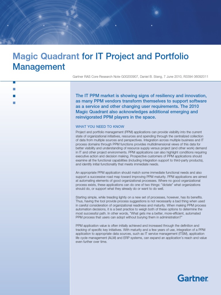Gartner Final PPM Analysis | PDF | Software As A Service | Agile ...