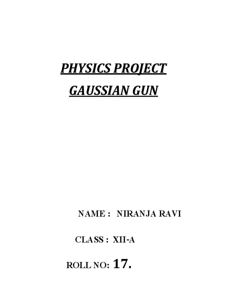 Physics Project | PDF | Motion (Physics) | Applied And ...