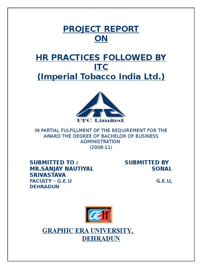 A Study of HR Practices in ITC | PDF | Human Resource Management ...