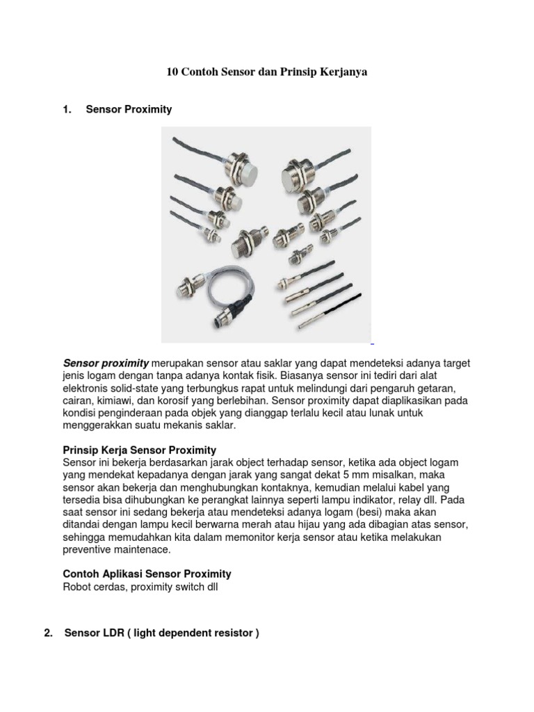10 Contoh Sensor Dan Prinsip Kerjanya | PDF | Teknologi & Rekayasa