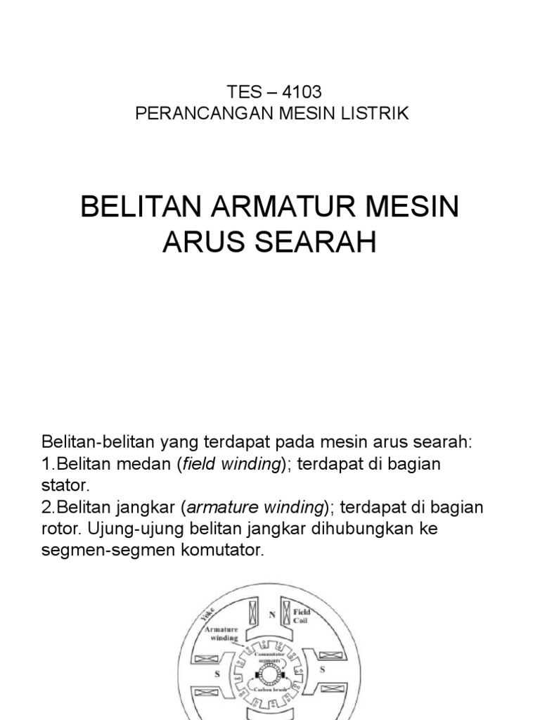 KULIAH 6pml Belitan-Belitan Armatur Mesin DC | PDF | Metode & Bahan ...