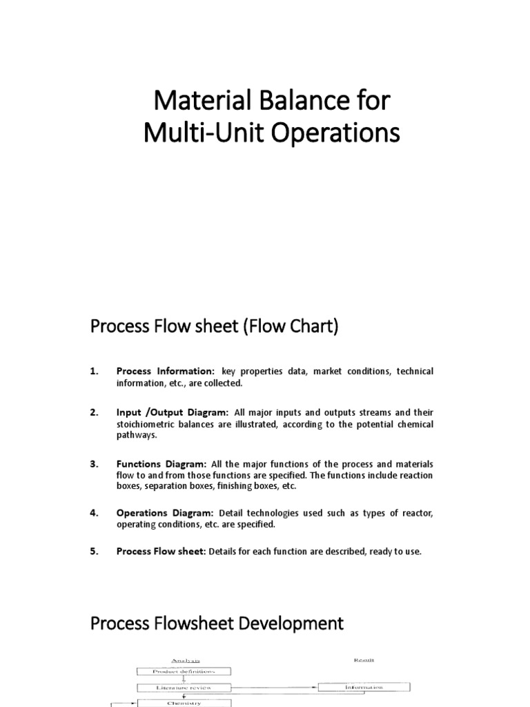 Material Balance For Multi-Unit Operations | PDF | Stoichiometry ...