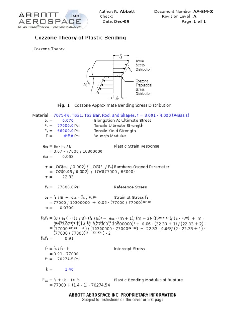AA-SM-025-001 Cozzone Theory of Plastic Bending | PDF