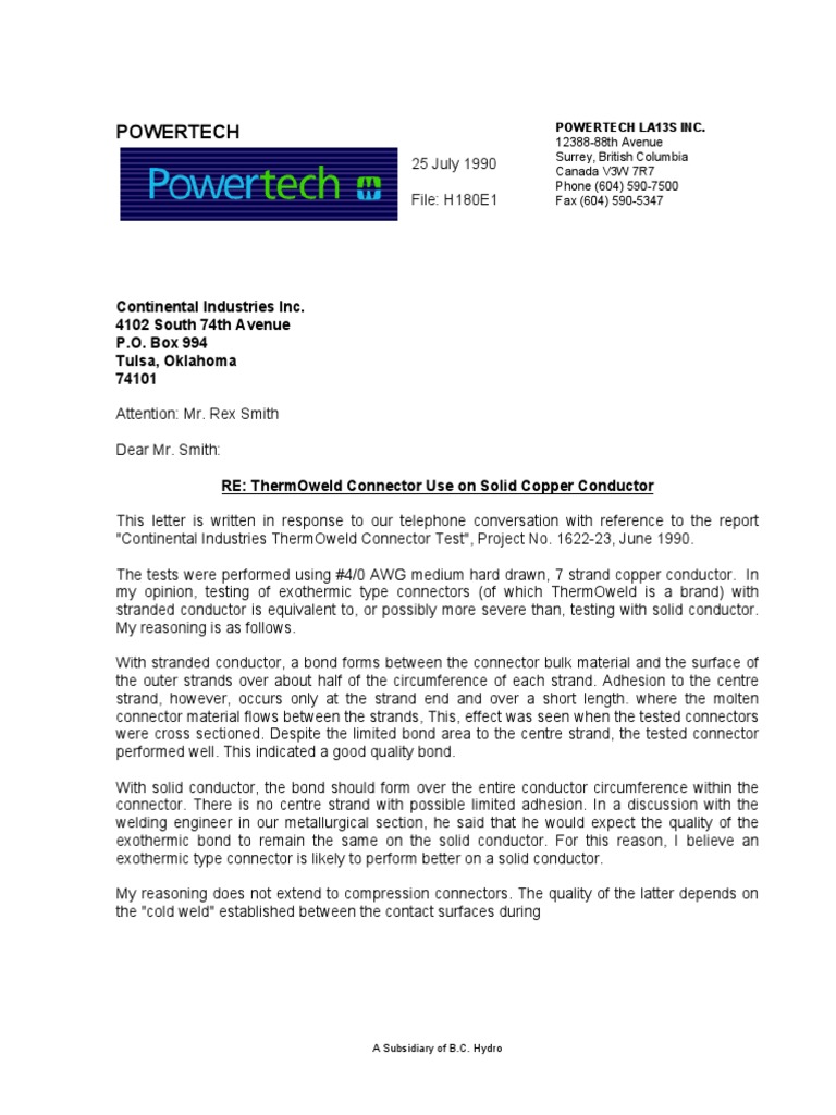 IEEE 837-1989 Testing by Powertech PDF | PDF | Electrical Conductor ...