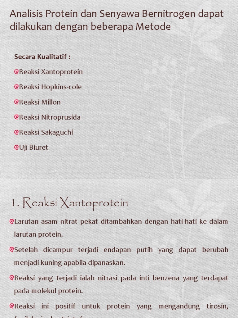 Metode Analisis Protein Kualitatif | PDF