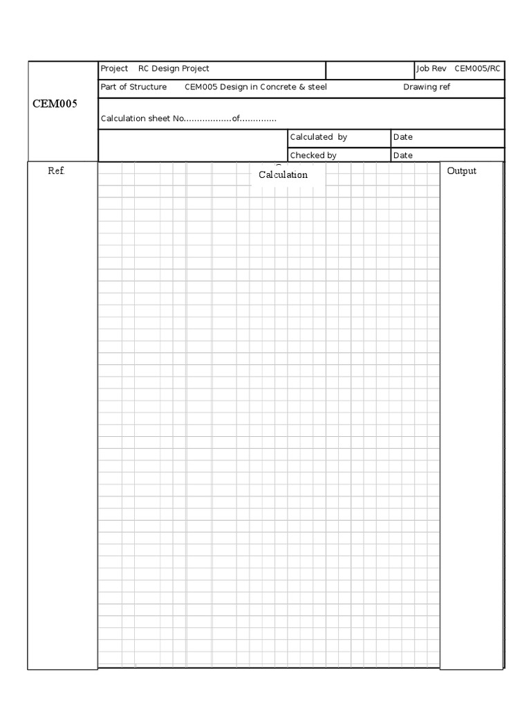 Calculation Output Ref. Ref. Output | PDF | Nature