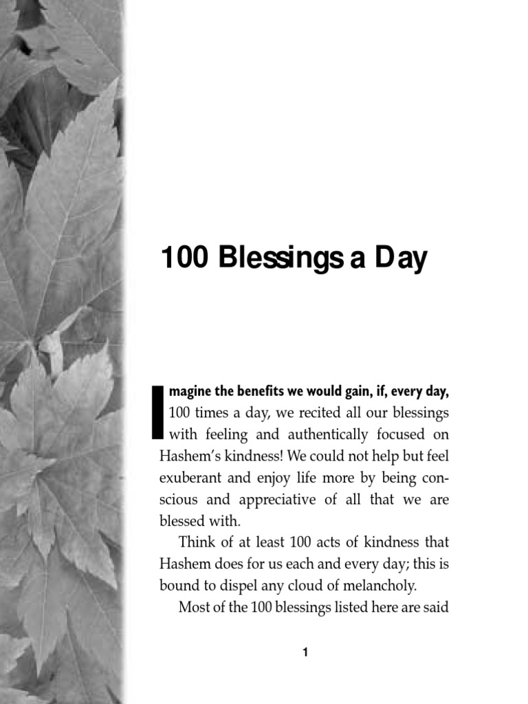 Bless HaShem 100 Times A Day | PDF | Jewish Belief And Doctrine ...
