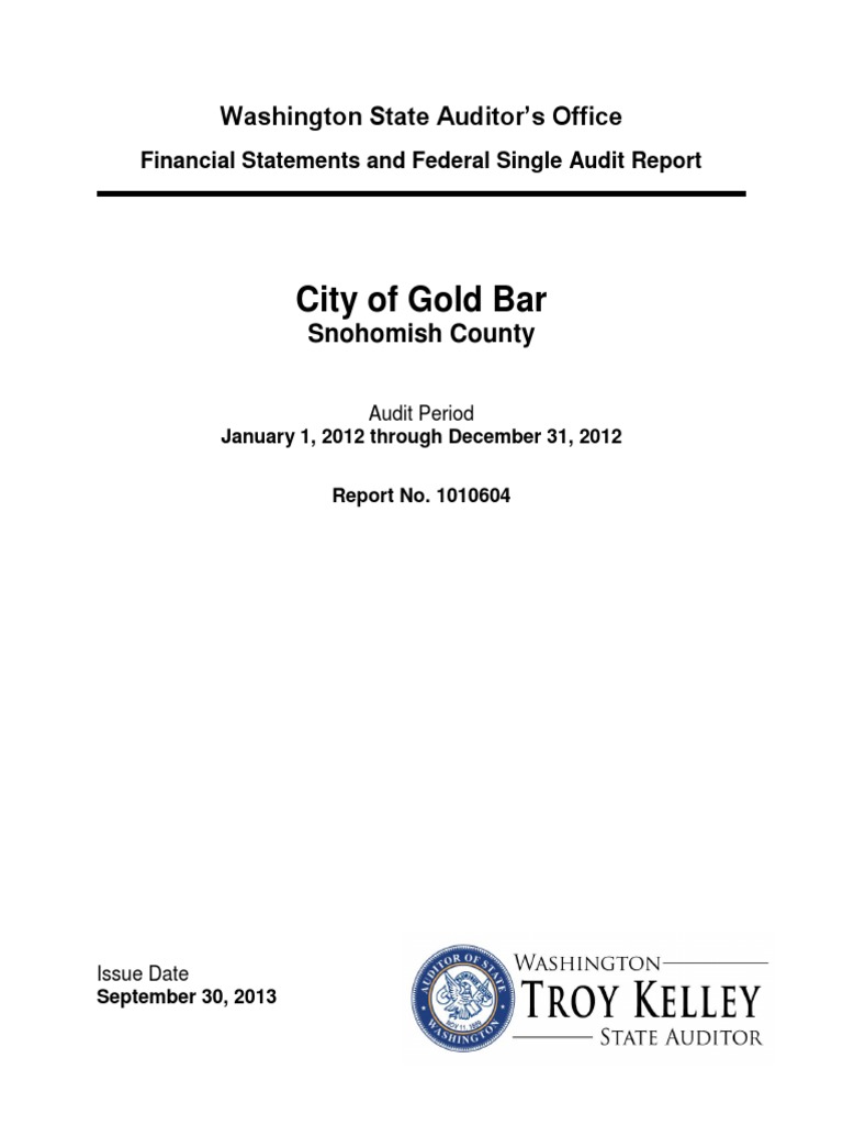 City of Gold Bar: Washington State Auditor's Office | PDF ...