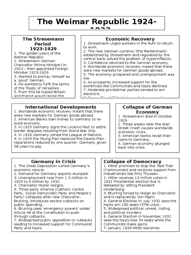 Weimar Republic: Economic Crisis & Article 48 | PDF | Weimar Republic ...