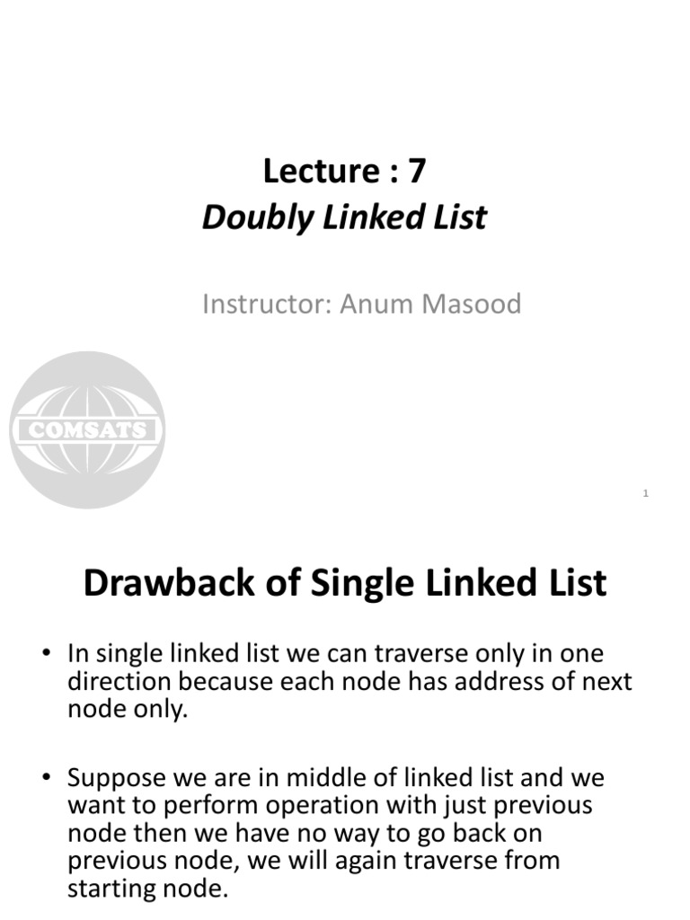 Lec 7 Double Linked List | PDF | Information Retrieval | Data Management