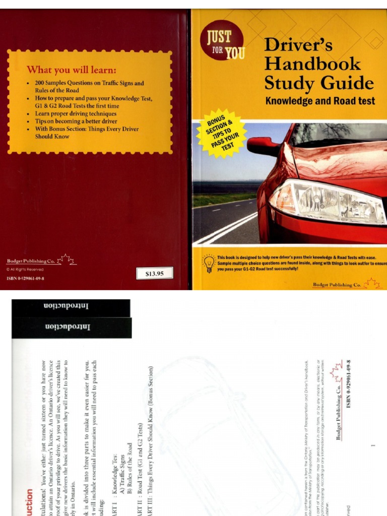 Ontario Driver's Handbook Study Guide - Knowledge and Road Test - 1 | PDF