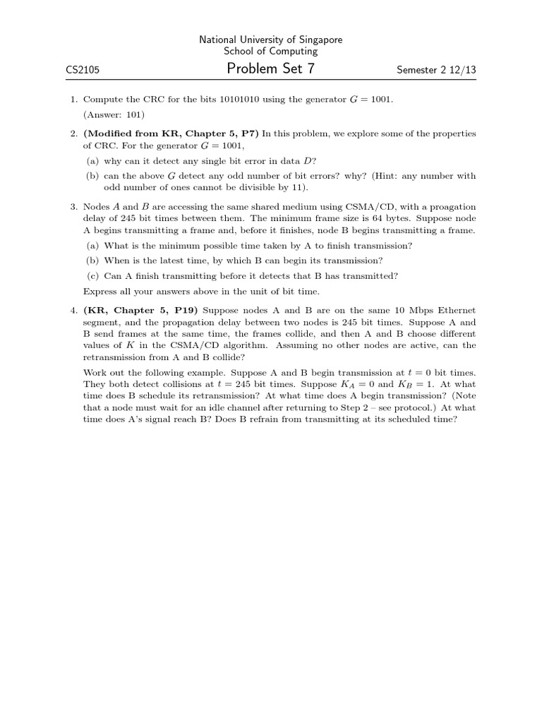Problem Set 7 | PDF