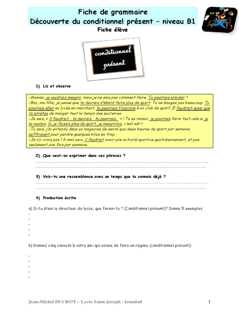 Conditionel Present | PDF | Phrase | Langues