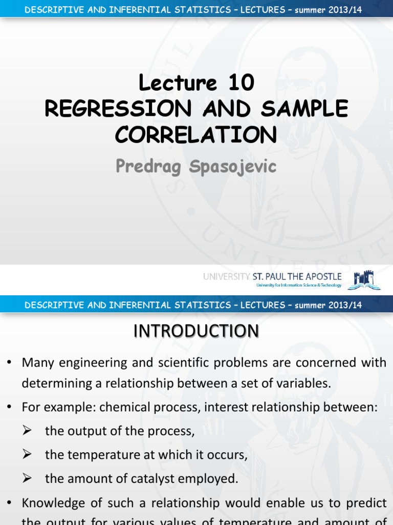 Regression and Sample Correlation | PDF | Coefficient Of Determination | Linear Regression