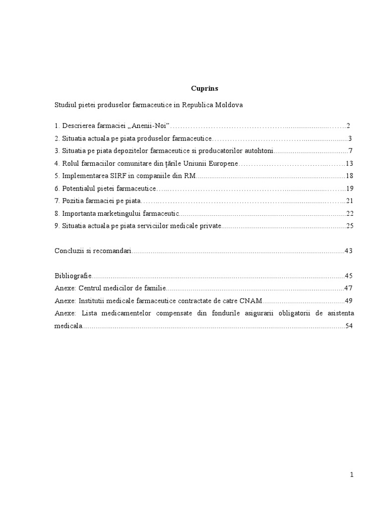 Studiu Piata Farmaceutica | PDF