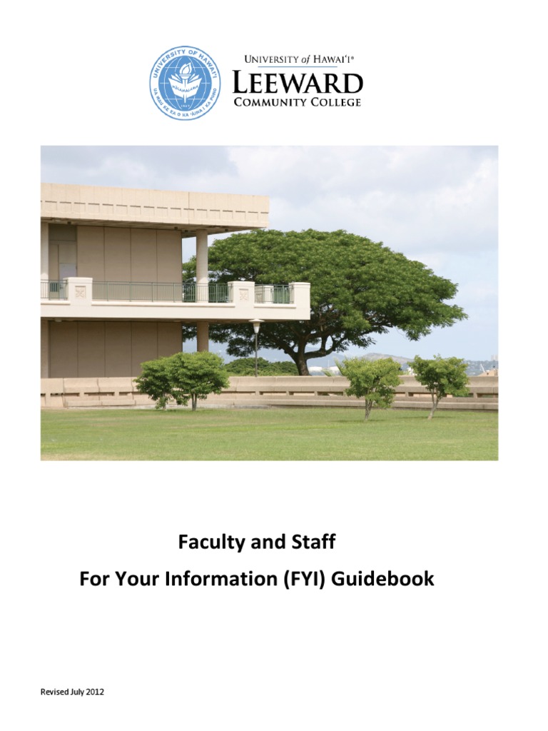 Faculty and Staff For Your Information Guidebook | PDF | School ...