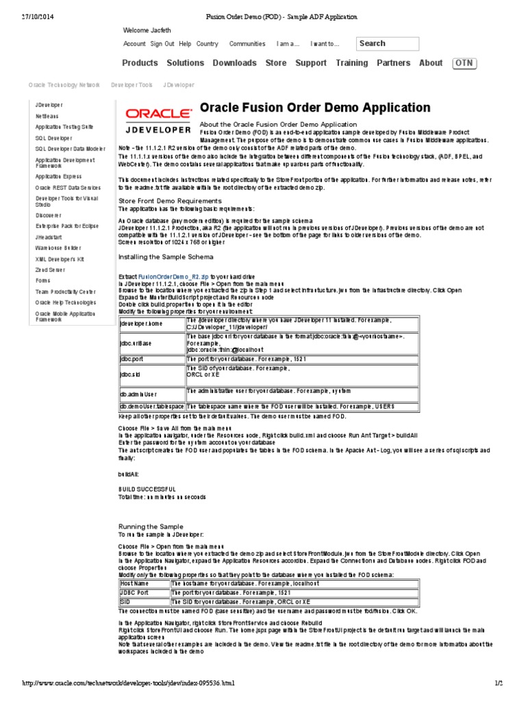 Fusion Order Demo (FOD) - Sample ADF Application | PDF | Cloud ...