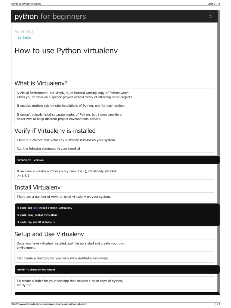 How To Use Python Virtualenv | PDF | Python (Programming Language ...