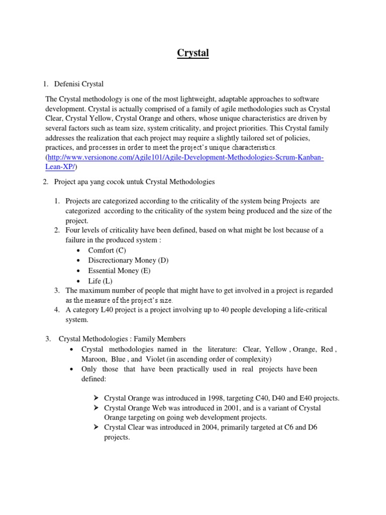Crystal | PDF | Software Development Process | Software Development