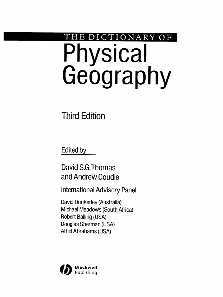 Dictionary of Physical Geography | PDF | Applied And Interdisciplinary ...