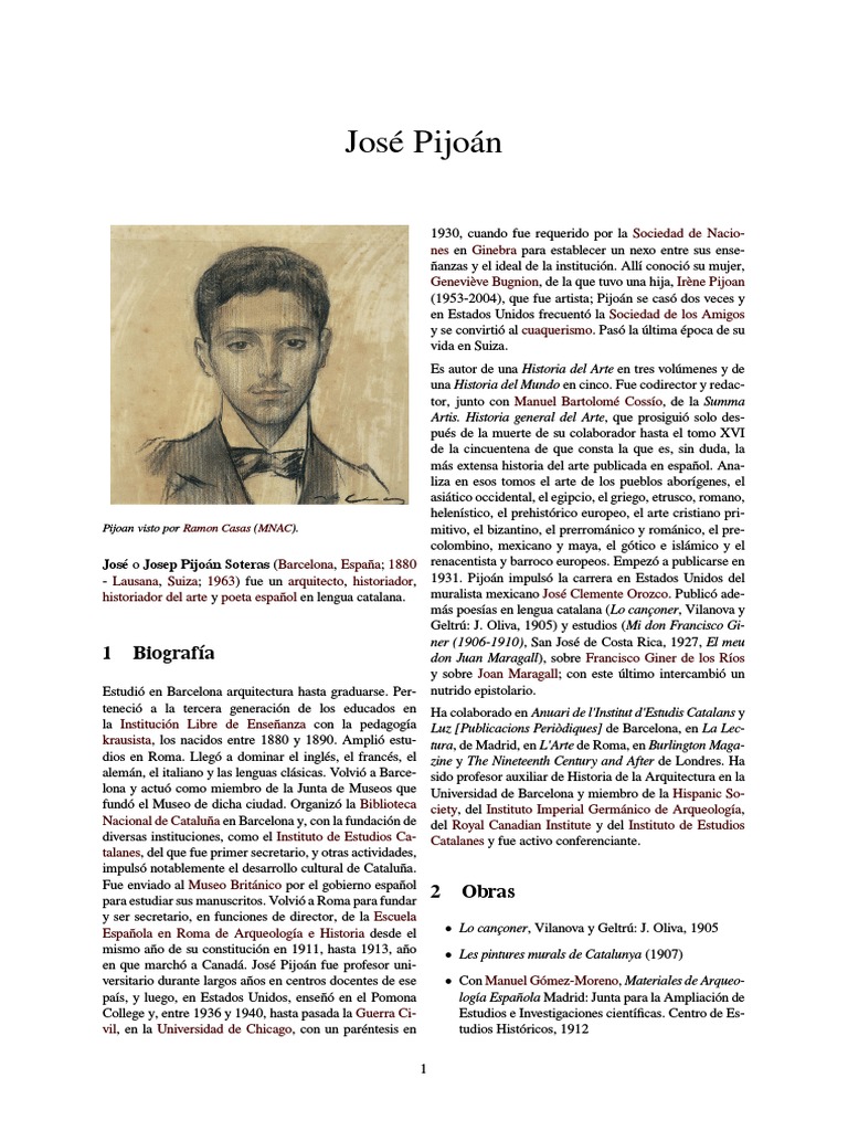 Wikipedia - Jose Pijoan | PDF | Barcelona | Educación avanzada
