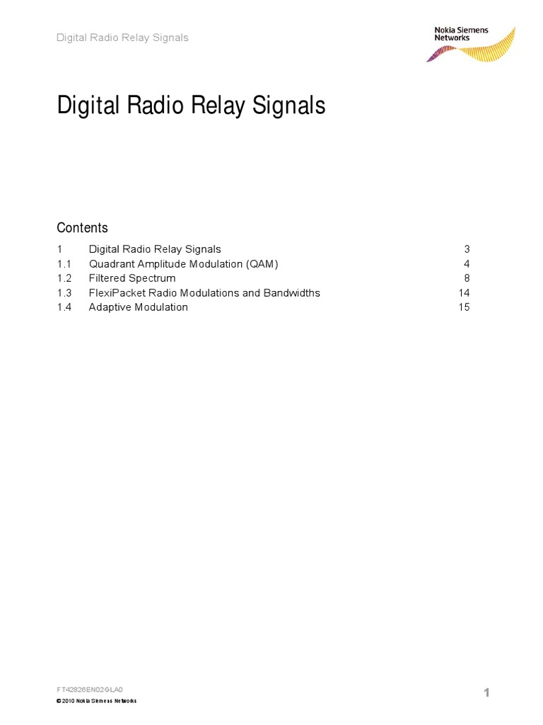 Digital Radio Relay Signals | PDF | Modulation | Bandwidth (Signal ...
