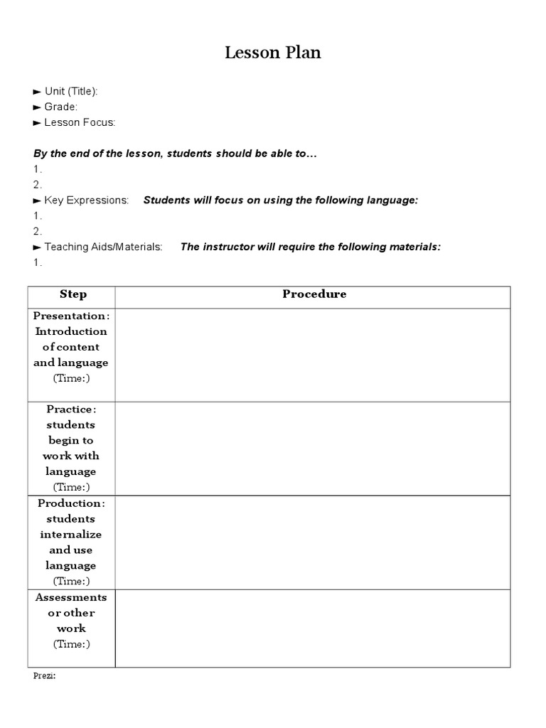 EPIK Lesson Plan Template for Teachers | PDF | Career & Growth
