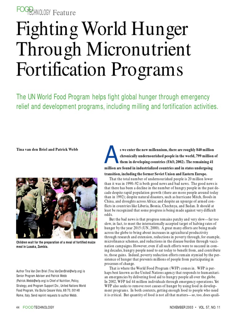 Fortifying Food Aid to Fight Hunger | PDF | Micronutrient | World Food ...