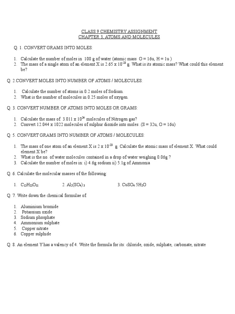 chemistry-atoms-and-molecules-assignment-class-9-cbse-mole-unit-oxide