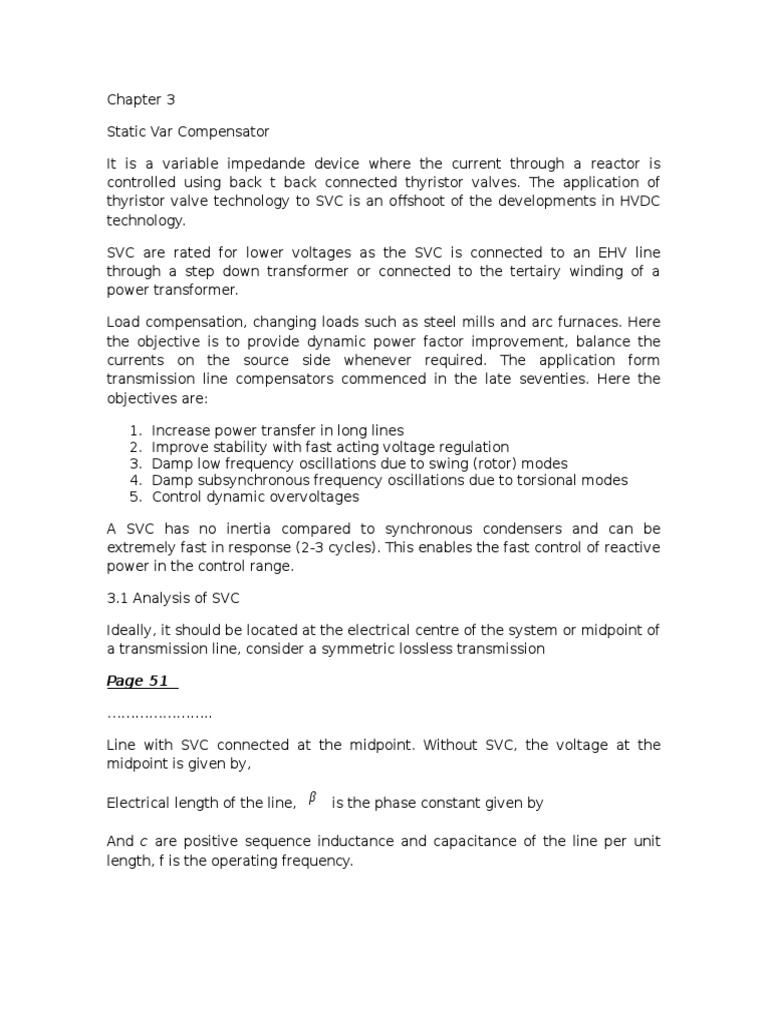 Static Var Compensator | PDF | Capacitor | Electrical Impedance