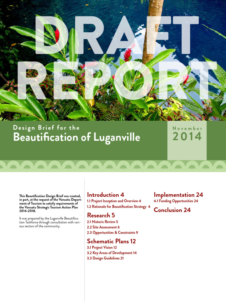 Luganville Beautification Design Brief | PDF | Tourism | Aids