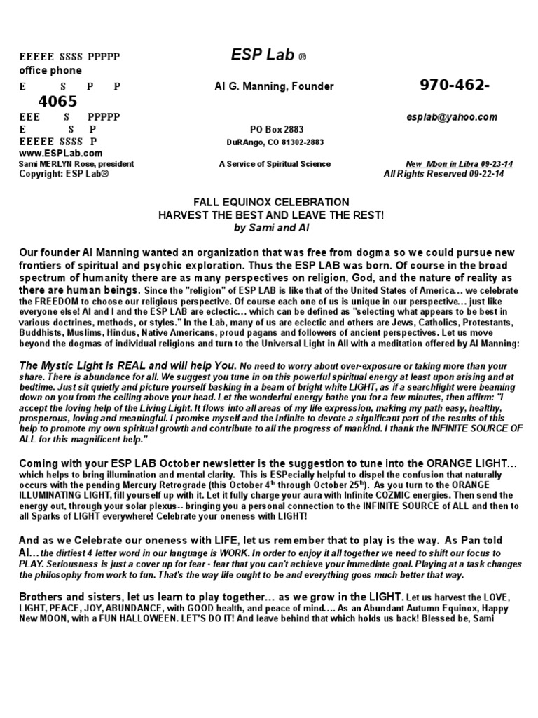 Esp Lab: by Sami and Al | Download Free PDF | Spirituality | Religious ...