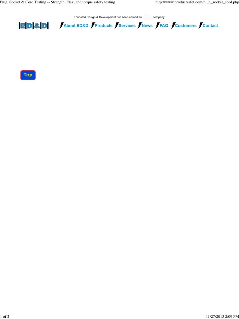 Plug, Socket & Cord Testing - Strength, Flex, and Torque Safety Testing ...