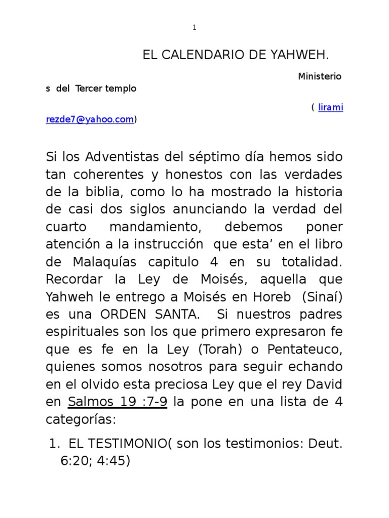 El Calendario de Yahweh | PDF | Luna | Tetragrammaton
